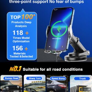 Wireless Car Charger Mount,Memofo 15W Fast Car Phone Holder Mount Wireless Charging Auto-Clamping, for iPhone 14 13 12 11 Pro Max Xs, Samsung Galaxy S21 S20, S10+ S9+ Note 9, etc…