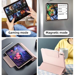 Marasone iPad Air 5th Generation Magnetic Case 2022 / iPad Air 4th 2020 Case 10.9 in Double-Layer Magnetic Folio Cover with Multiple Angles and Pencil Charging Support, Premium PU Leather（Pink）