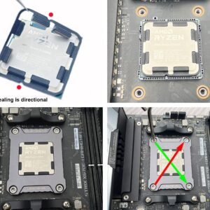 ElecGear AMD CPU Contact Frame for Ryzen 7000 Zen4 Series, Aluminum Mod ILM for AMD AM5 LGA1718 Socket, Replacement CPU Fixing Buckle with Thermal Paste Guard