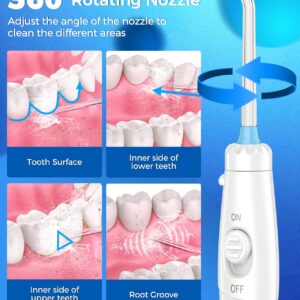 Electric Toothbrush and Water Flosser,600ML Oral Irrigator Water Flosser with 7 Jet Tips,10 Adjustable Water Pressure,Sonic Electric Toothbrush with 2 Brush Heads,5 Modes(White)