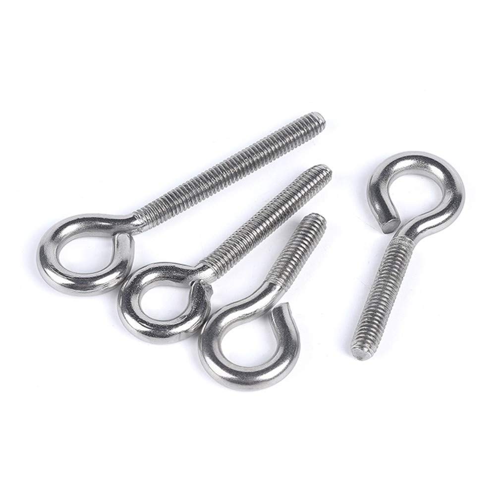 WAAZVXS 2pcs M4 M5 M6 M8 304 Stainless Steel Sheep Eye Screw Bolt Ring Hook with 2pieces Nut (Size : M6x30mm)