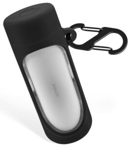 geiomoo silicone case compatible with nothing ear stick, protective cover with carabiner (black)