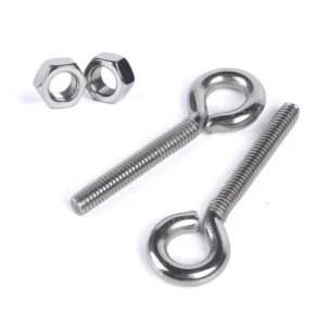 waazvxs 2pcs m4 m5 m6 m8 304 stainless steel sheep eye screw bolt ring hook with 2pieces nut (size : m6x30mm)