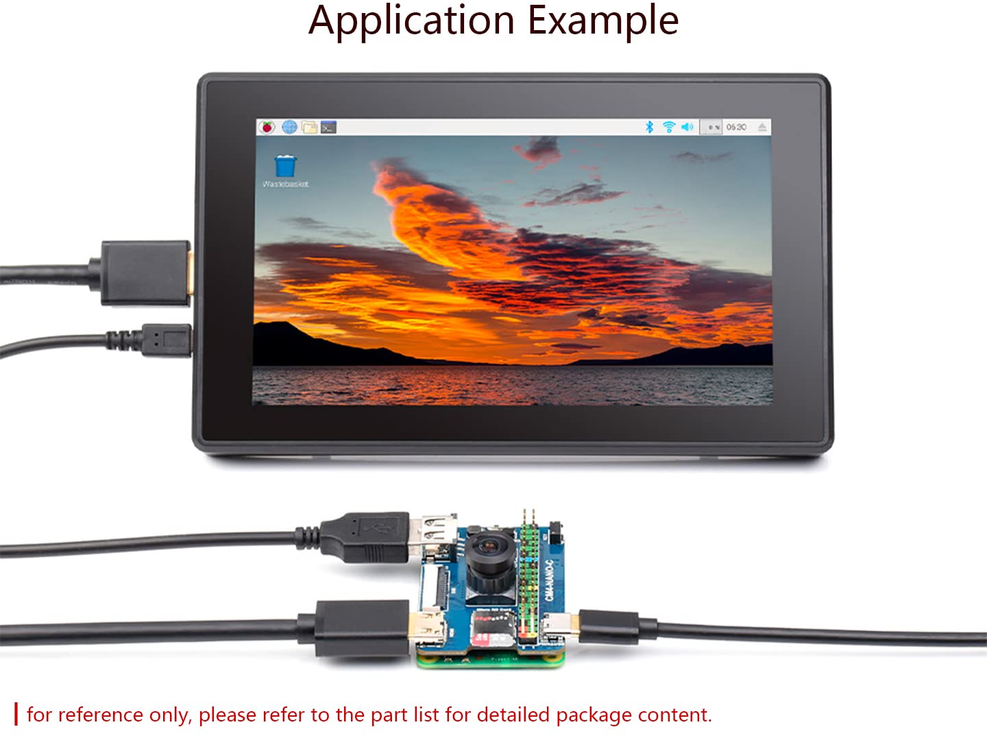 Nano Base Board (C) for Compute Module 4, Same Size as CM4, with Multiple Peripheral Interfaces Onboard 8MP Camera Module with 160°FOV