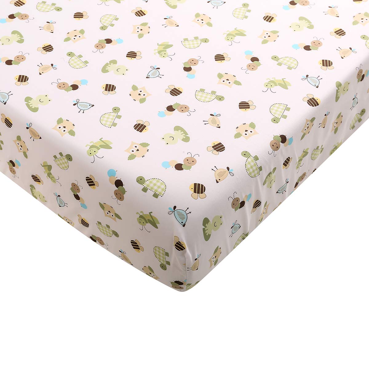 3 Pieces Frog Snail Tadpole Garden Nursery Crib Bedding Set Toddler Girls Boys Frog Theme Bedding Set Green