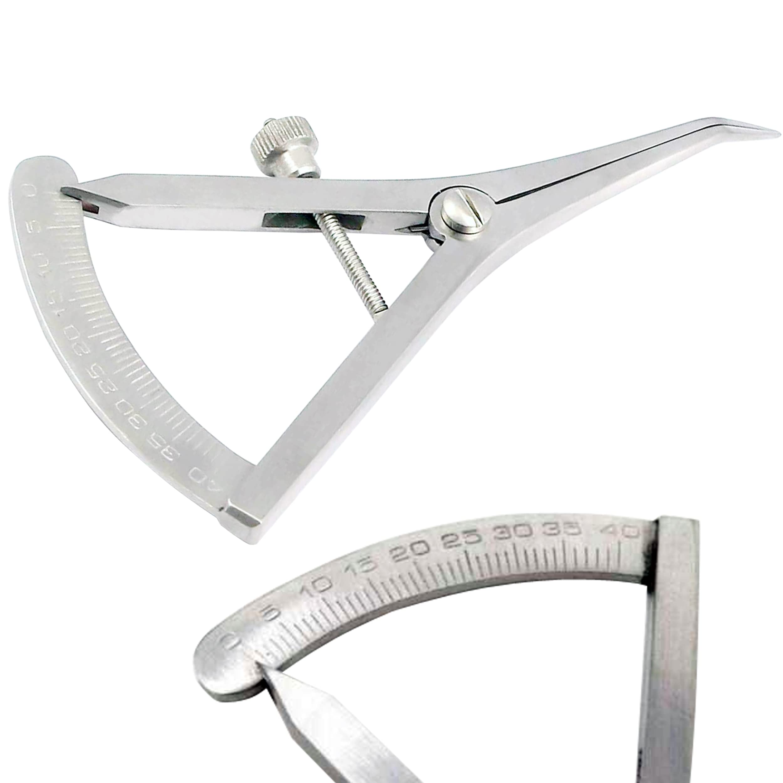 AAProTools Stainless Steel Castroviejo Caliper Dental Graduated 0-40mm Angled 3.5"