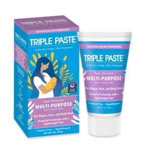 triple paste multi-purpose baby healing ointment - 2 oz tube – diaper rash cream and skin protectant for hands, face & bottom treats, soothes & prevents with zinc oxide (packaging may vary)