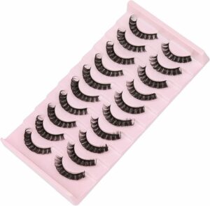 dalaetus false eyelashes, 10 pairs pack russian strip lashes natural wispy fluffy lashes 3d effect fake eyelashes