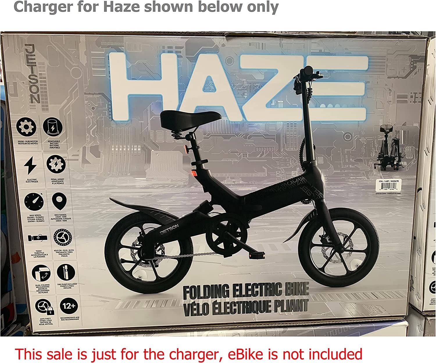 3 Amps Smart Charger Compatible with Jetson Haze Electric Bike