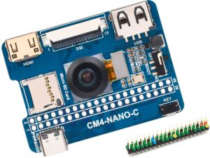 nano base board (c) for compute module 4, same size as cm4, with multiple peripheral interfaces onboard 8mp camera module with 160°fov