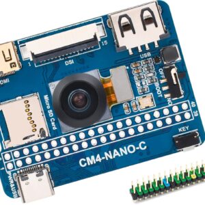 Nano Base Board (C) for Compute Module 4, Same Size as CM4, with Multiple Peripheral Interfaces Onboard 8MP Camera Module with 160°FOV