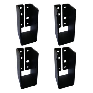 2x4 concealed joist hanger (actual size 1.5"x3.5") heavy duty outdoor concealed-flange joist bracket, face mount joist hanger for 2"x4" beam wood fence,q235b steel powder-coated(4 pcs)