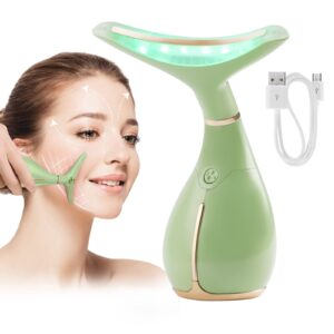 ms.w facial massager for women, portable facial massager for skin care, electric facial massage kit, 45 ± 5℃ heating and 3 massage modes-* (green)