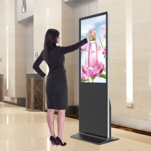 HUSHIDA 49 inch Windows System Commercial Floor-Standing Digital Signage Infrared Touch 1080p Full-View Display HD LCD Advertising Kiosk for Shopping Mall, Enterprise, Attractions