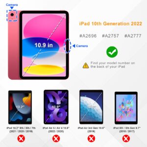 Fintie Hybrid Slim Case for iPad 10th Generation 10.9 Inch Tablet (2022 Model) - [Built-in Pencil Holder] Shockproof Cover with Clear Transparent Back Shell, Auto Wake/Sleep, Watermelon