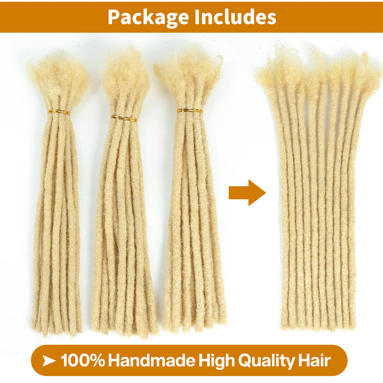 6-18 Inch Dreadlock Extensions Human Hair Fully Handmade Human Hair Dreadlock Extensions for Man/Women Locs Extensions Human Hair Can Be Dyed Bleached Curled… (18Inch-30Strands, 0.6CM Width-613#)