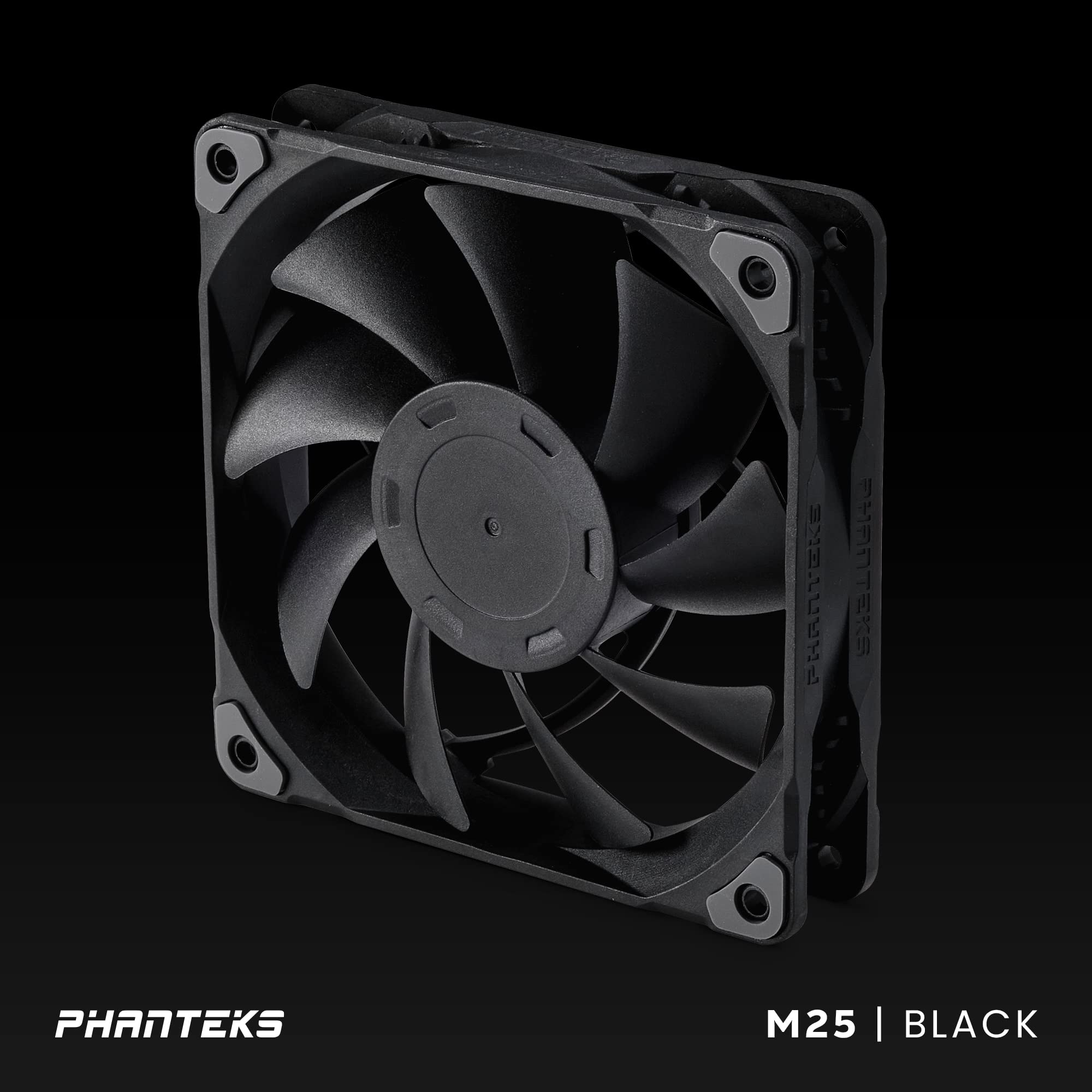 Phanteks M25-120 Fan, High-Airflow Radiator Performance, PWM Control up to 2000RPM, Daisy-Chain Cable, Black (3-Pack)