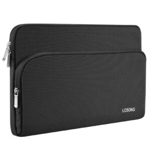 losong portable monitor case 15.6 inch, protective carrying sleeve storage bag, portable display bag with accessory pocket for 15.6 inch portable monitor, size-15.3"x9.9" black