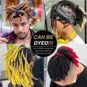 6-18 Inch Dreadlock Extensions Human Hair Fully Handmade Human Hair Dreadlock Extensions for Man/Women Locs Extensions Human Hair Can Be Dyed Bleached Curled… (18Inch-30Strands, 0.6CM Width-613#)