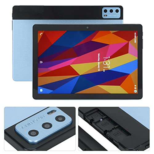 HD Tablet, 8GB RAM 256GB ROM Blue 10.1in Tablet 5800mAh Rechargeable 1920x1200 for Online Video (US Plug)