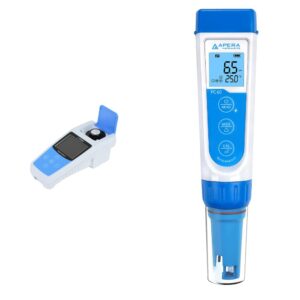 apera instruments, llc-ai481 tn400 portable turbidity meter & ai316 premium series pc60 5-in-1 waterproof ph/ec (conductivity) /tds (ppm) /salinity (ppt) /temp. multi-parameter pocket tester kit