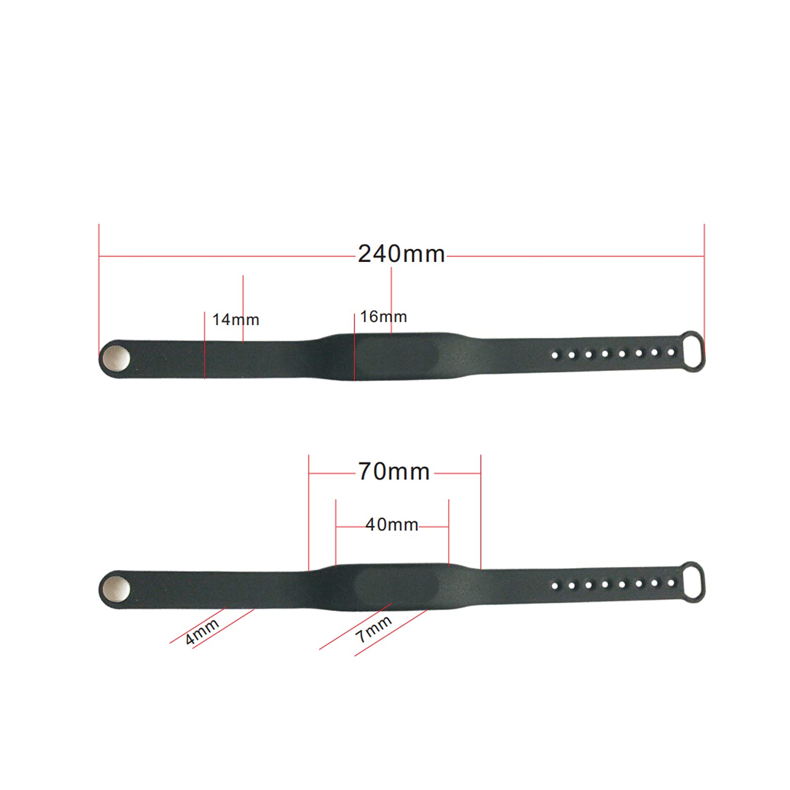 HECERE IC ISO 14443A RFID Silicone Wristband/Bracelet UID Changeable Sector0 Block0 Rewritable(1PCS UID IC Changeable wristband)