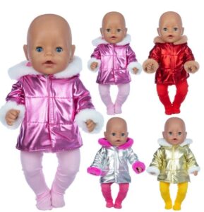 8 pcs 2023 new down jacket + leggings doll clothes fit for 18inch/43cm born baby doll clothes reborn doll accessories