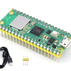 waveshare Pre-Soldered Raspberry Pi Pico W Microcontroller Board Basic Kit,Built-in WiFi,Supports 2.4/5 GHZ Wi-Fi 4,Based On RP2040 Dual-Core Processor