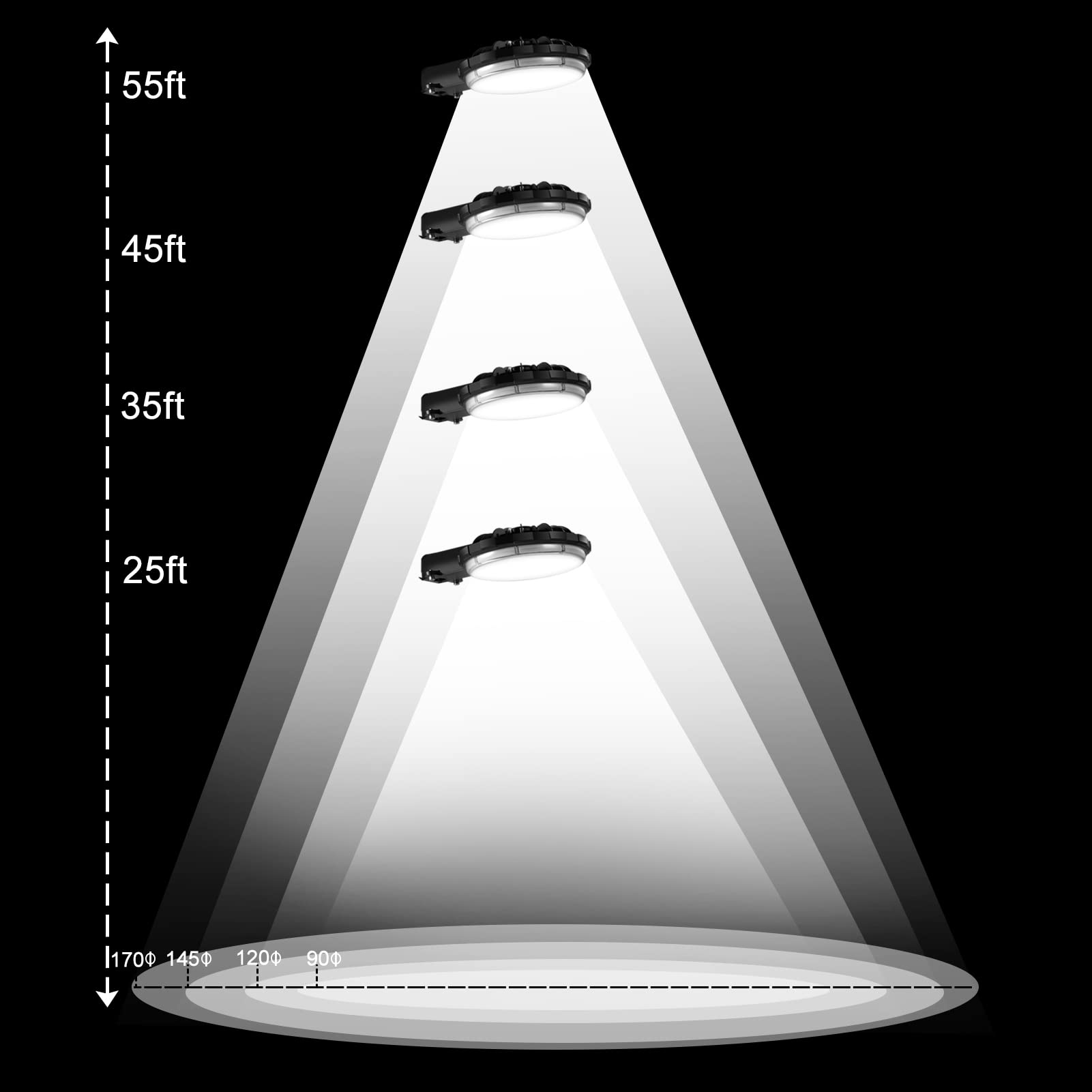 Houhai LED Barn Light, Dusk to Dawn Outdoor Lighting with 100W 10000LM 6000K Daylight, IP65 Waterproof Outdoor Security Flood Lights for Garage Yard Street Warehouse Use