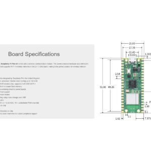 waveshare Pre-Soldered Raspberry Pi Pico W Microcontroller Board Basic Kit,Built-in WiFi,Supports 2.4/5 GHZ Wi-Fi 4,Based On RP2040 Dual-Core Processor