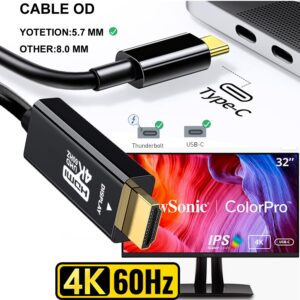 USB C to HDMI Cable 25FT 4K60HZ,USB Type C to HDMI Adapter, Thunderbolt 3/4 to HDMI Cable Compatible with Galaxy S22 /S20, MacBook Pro/Air 2020, iPad Pro 2021/2020, Surface Book 2, XPS 15