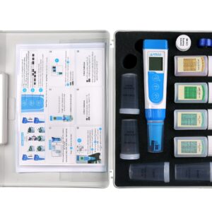 Apera Instruments, LLC-AI481 TN400 Portable Turbidity Meter & AI316 Premium Series PC60 5-in-1 Waterproof pH/EC (Conductivity) /TDS (ppm) /Salinity (PPT) /Temp. Multi-Parameter Pocket Tester Kit