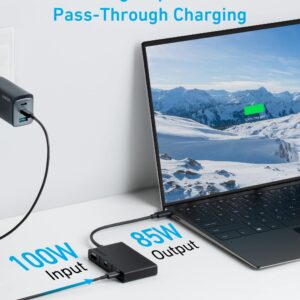 Anker USB C Hub, 332 USB-C Hub (5-in-1, 4K HDMI) with 100W Power Delivery, 4K@30Hz HDMI Display, 5Gbps USB-C and USB-A Data Ports for MacBook, iPad, Lenovo, Dell, HP Laptops, and More (Black)