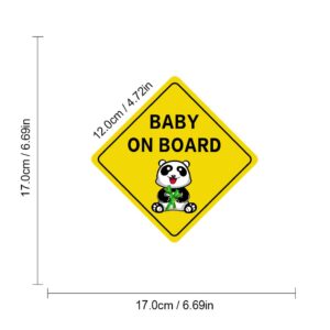 Dreothy 2PCS Baby on Board Sticker for Cars Funny Cartoon Panda Baby On Board Sign Safety Warning Decals Car Styling Waterproof Window Bumper Vinyl Car Stickers (Panda)