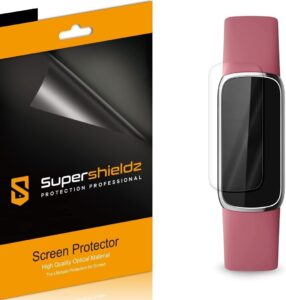 (3 pack) supershieldz designed for fitbit luxe screen protector, 0.13mm, high definition clear shield (tpu)