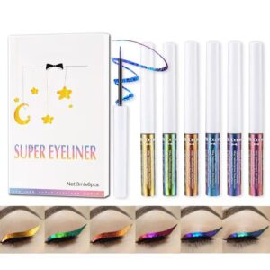 mrettick 6 colors chameleon liquid eyeshadow metallic glitter shimmer eye shadow set long lasting waterproof multichrome eyeshadows makeup set