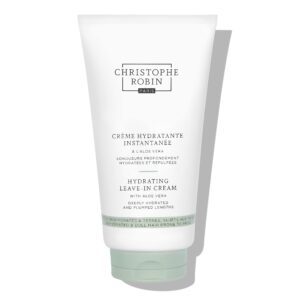 christophe robin hydrating leave-in cream with aloe vera for nourishing and softening dry hair - heat protecting 5 fl. oz