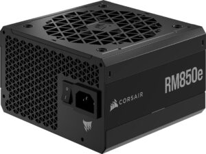 corsair rm850e fully modular low-noise atx power supply (dual eps12v connectors, 105°c-rated capacitors, 80 plus gold efficiency, modern standby support) black