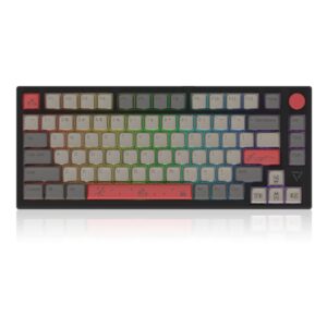 nacodex 75% gasket mount keyboard gateron g silver switch | mda profile rock music theme pbt keycap | poron foam rgb programmable custom cnc knob keyboard for win/mac with mouse pad