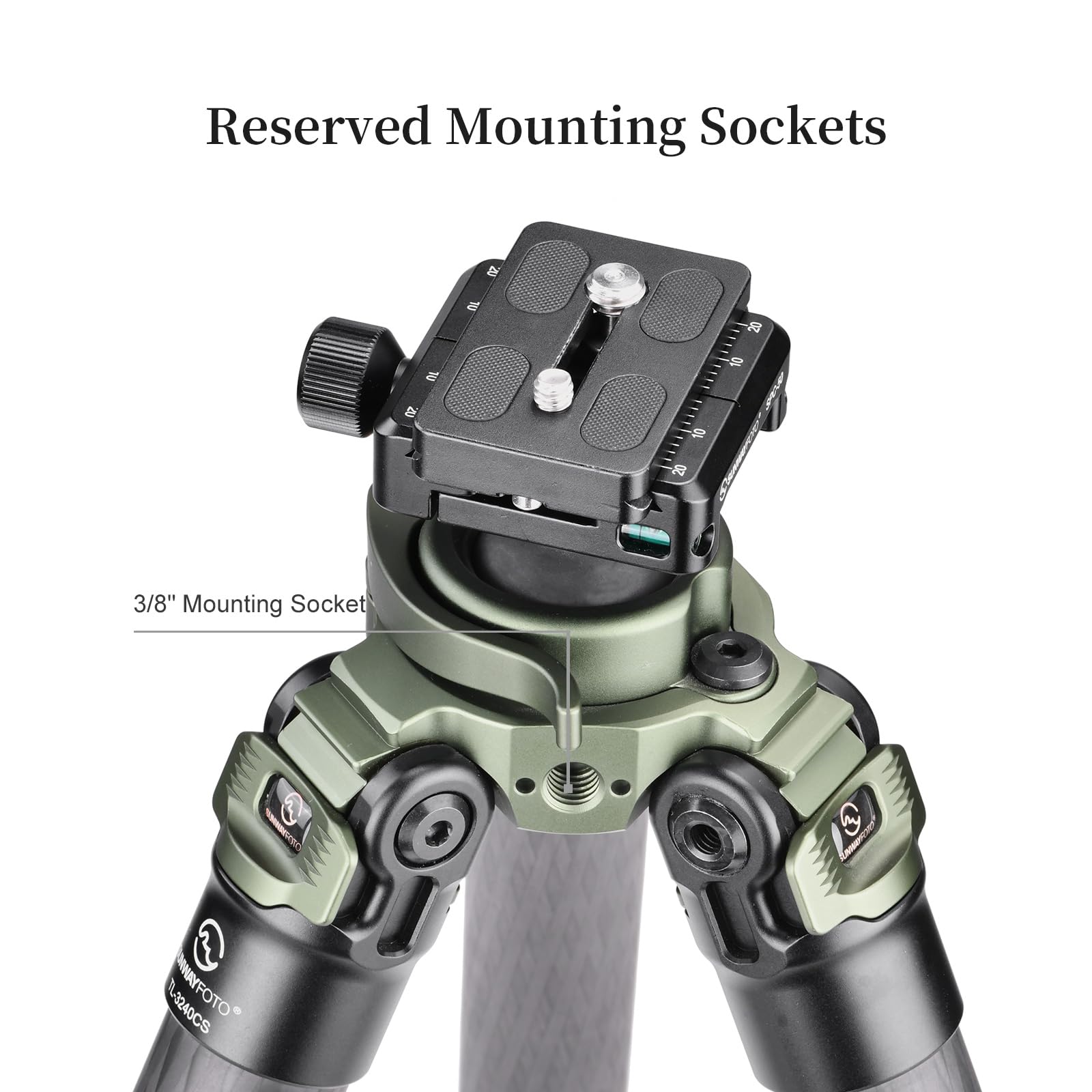 SUNWYAFOTO TL3240CS-P Hunting Tripod for Shooting Rifle Stand Carbon Fiber