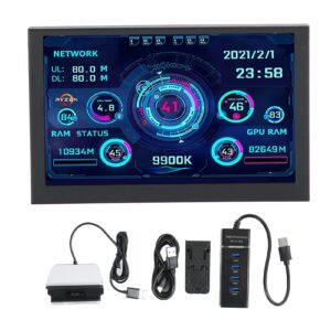 plplaaoo computer temp monitor, pc temperature display,mini monitor for pc,pc cpu data monitor 5in ips usb type c for aida64 pc temperature display screen pc cpu gpu ram data monitor, computer tem