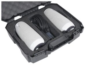 case club double meeting owl carry case - travel & storage case fits x2 meeting owl standard, pro, 2 or 3 - pre-cut foam is ready to go out of the box - holds expansion mic, cords & accessories