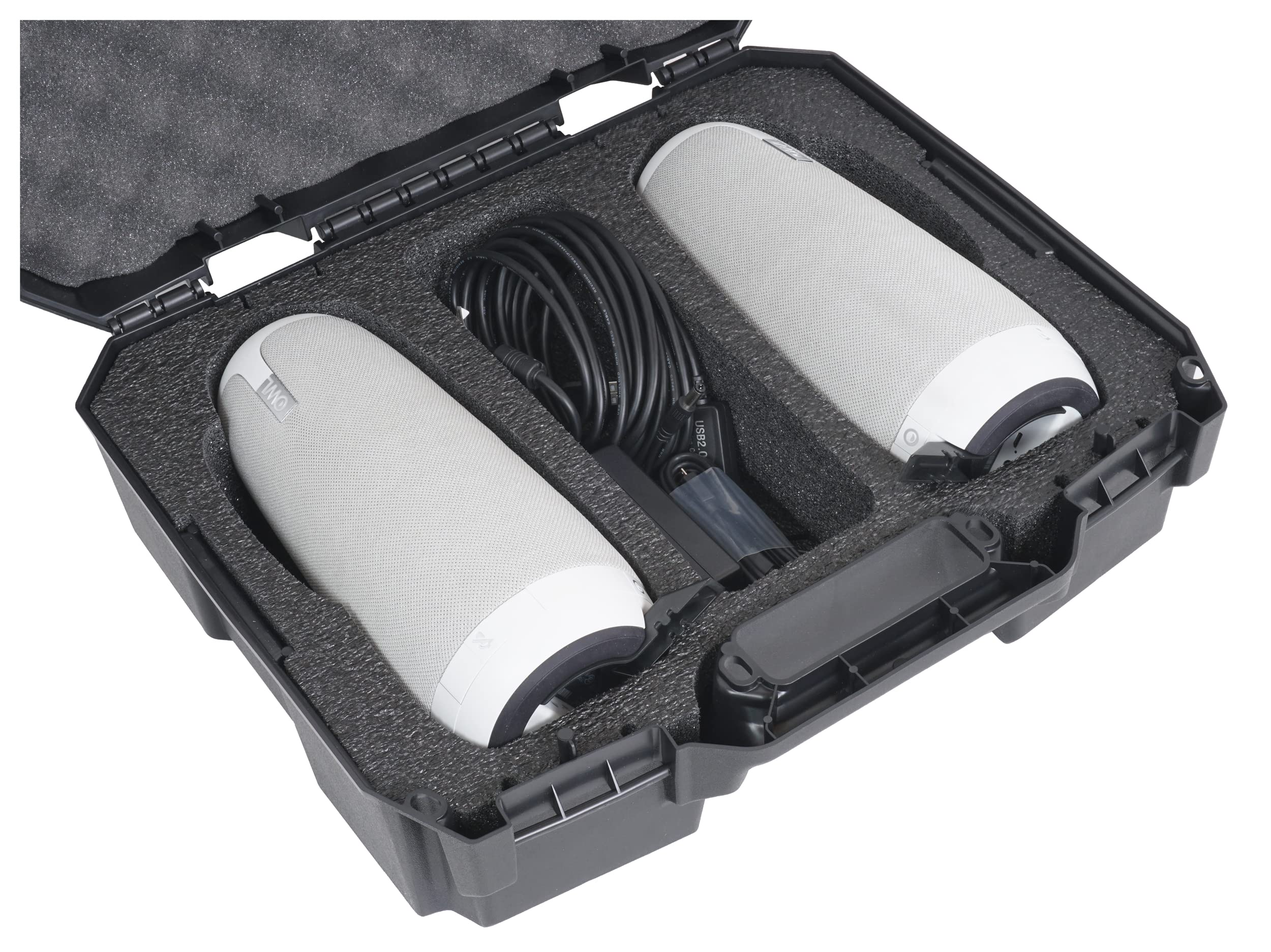 Case Club Double Meeting Owl Carry Case - Travel & Storage Case Fits x2 Meeting Owl Standard, Pro, 2 or 3 - Pre-Cut Foam is Ready to Go Out of the Box - Holds Expansion Mic, Cords & Accessories