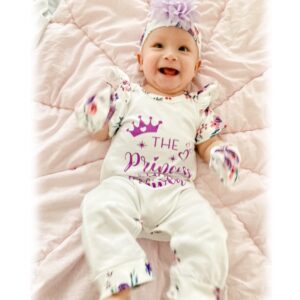 HINTINA Preemie Premature Baby Girl The Princess Has Arrived Romper Outfits Spring Summer Clothes Set Premie