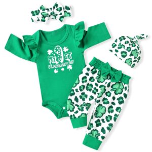 fioukiay 0-3 months baby girls st. patrick's day outfits infant my 1st st. patrick's day clothes (green, 3 months)