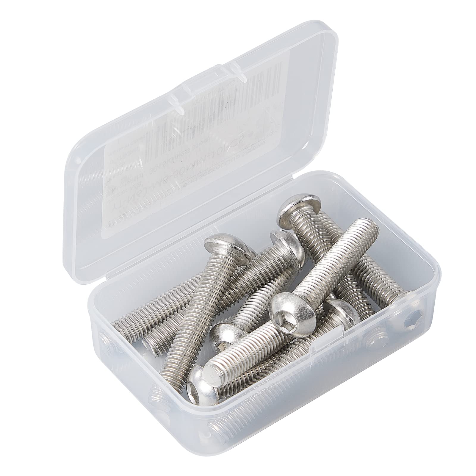 M5 x 30mm Button Head Socket Cap Screws Bolts, Stainless Steel 304, Bright Finish, Fully Threaded, Metric Allen Hex Drive, 50PCS