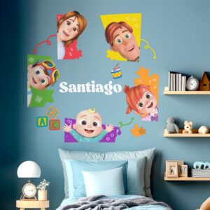 egd personalized cocomelon wall decor i name & initial jj's family cocomelon wall decals i custom name for baby room decoration i nursery decor for girls & boys i multiple options for customization