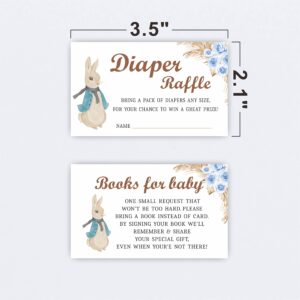 JCVUK Set of 25 Baby Shower Invitations with Envelopes, Diaper Raffle Tickets and Baby Shower Book Request Cards,Purple Boho Bunny Theme Babyshower Party For Boys or Girls(YQKTZ-B05)