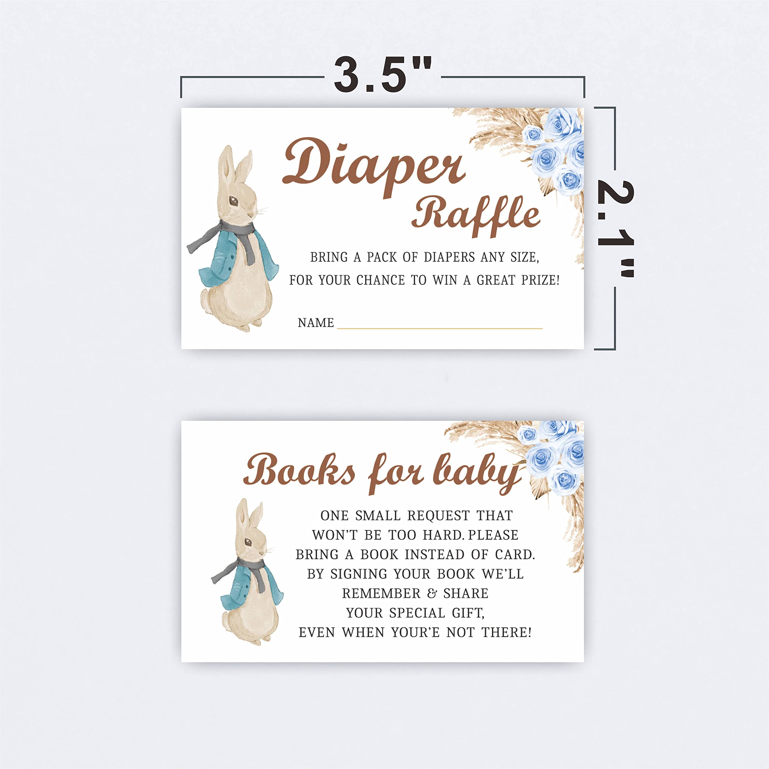 JCVUK Set of 25 Baby Shower Invitations with Envelopes, Diaper Raffle Tickets and Baby Shower Book Request Cards,Purple Boho Bunny Theme Babyshower Party For Boys or Girls(YQKTZ-B05)