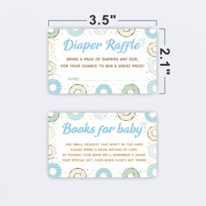 JCVUK Set of 25 Baby Shower Invitations with Envelopes, Diaper Raffle Tickets and Baby Shower Book Request Cards,Colored Donut Theme Babyshower Party For Boys or Girls(YQKTZ-B08)